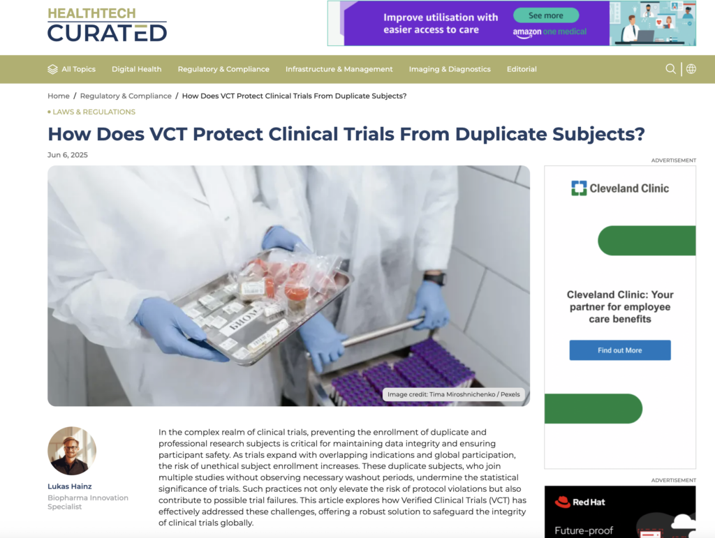 How Does Verified Clinical Trials (VCT) Protect Clinical Trials From Duplicate Research Subjects ...
